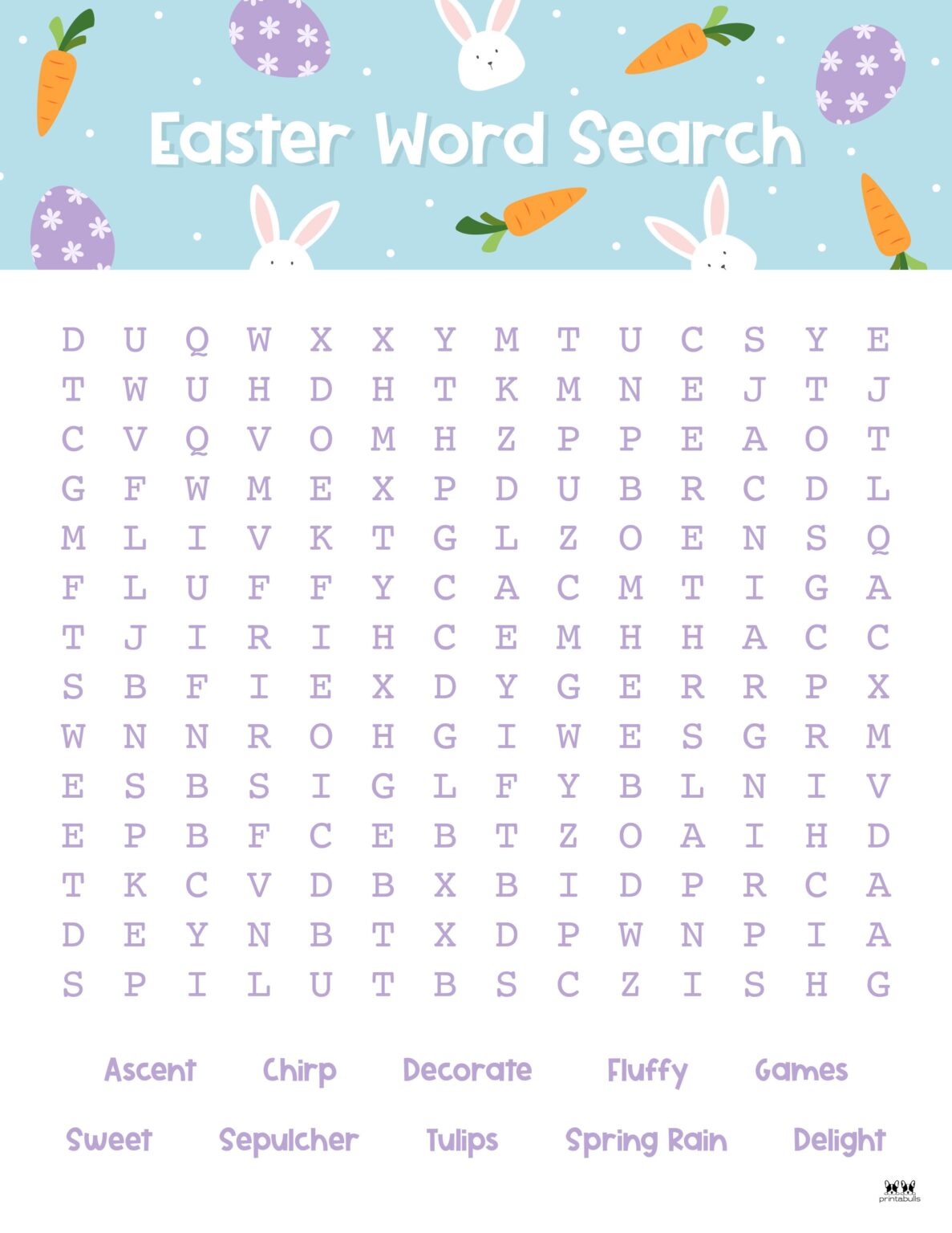 Easter Word Searches - 20 Pages | Printabulls