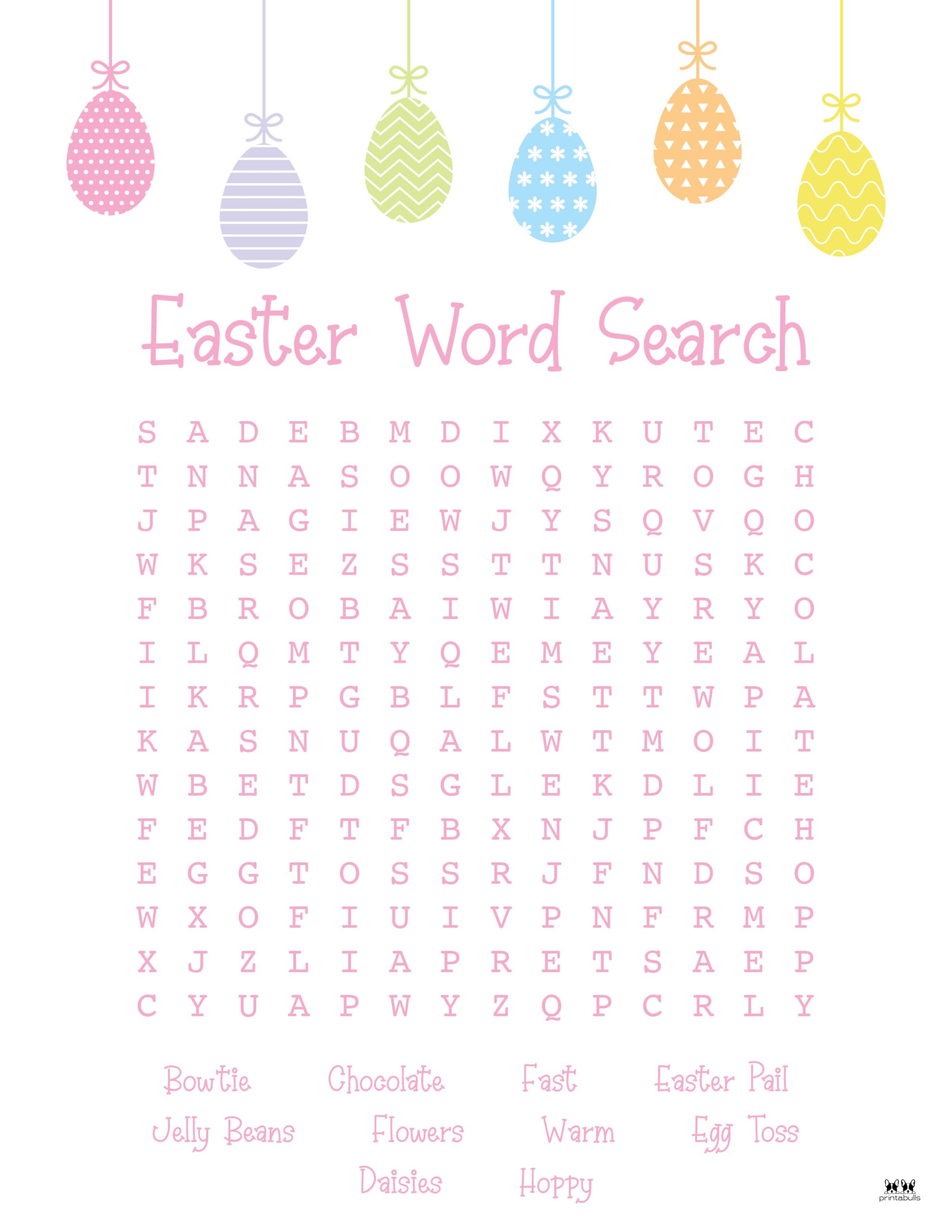 Easter Word Searches - 20 Pages - PrintaBulk
