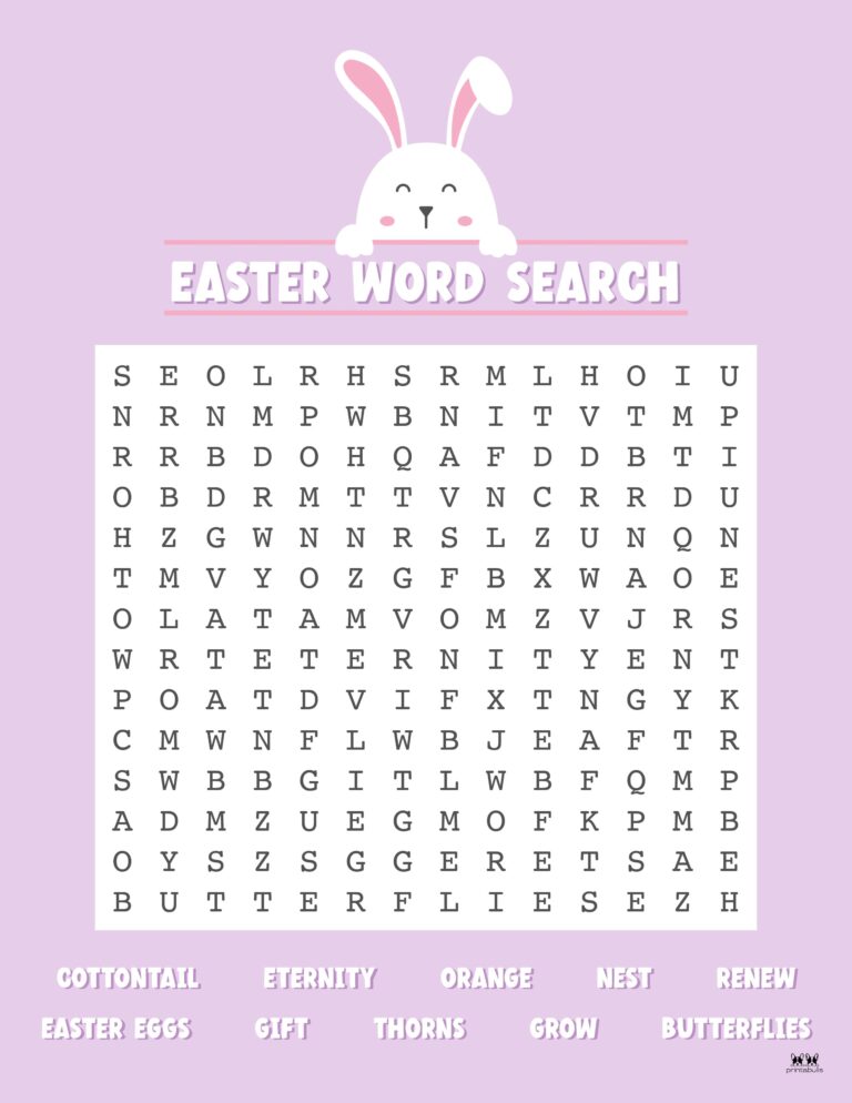 Easter Word Searches - 20 Pages | Printabulls