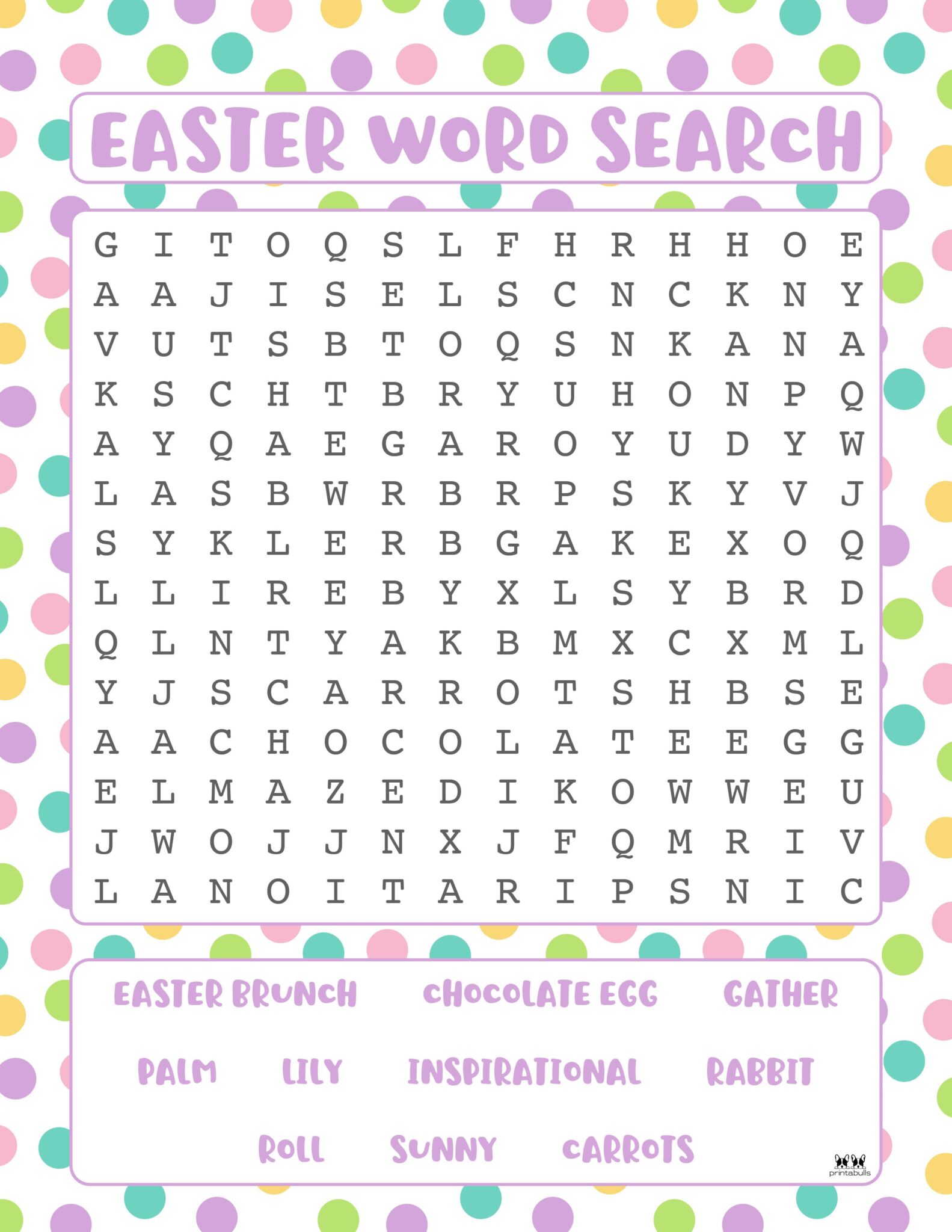 Easter Word Searches - 20 Pages | Printabulls