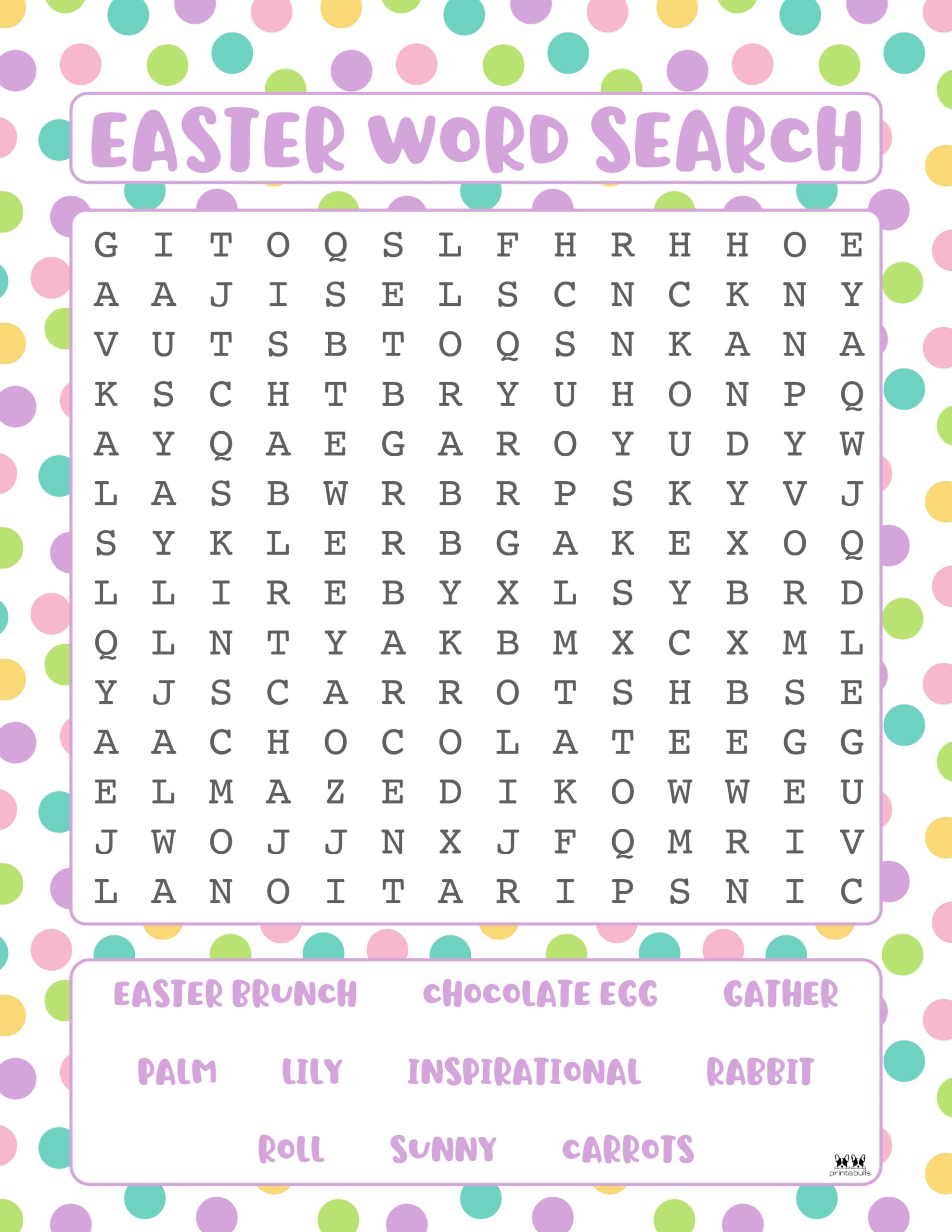 Easter Word Searches - 20 Pages - PrintaBulk