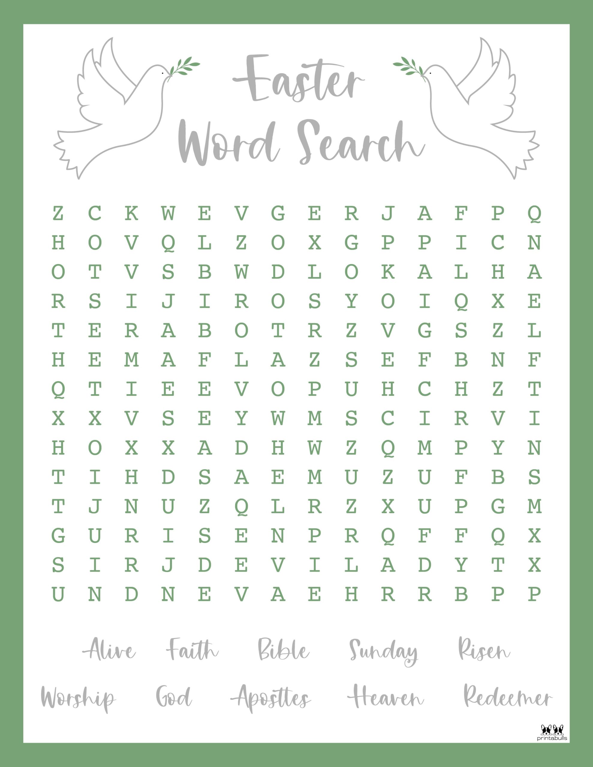 Easter Word Searches - 20 Pages | Printabulls
