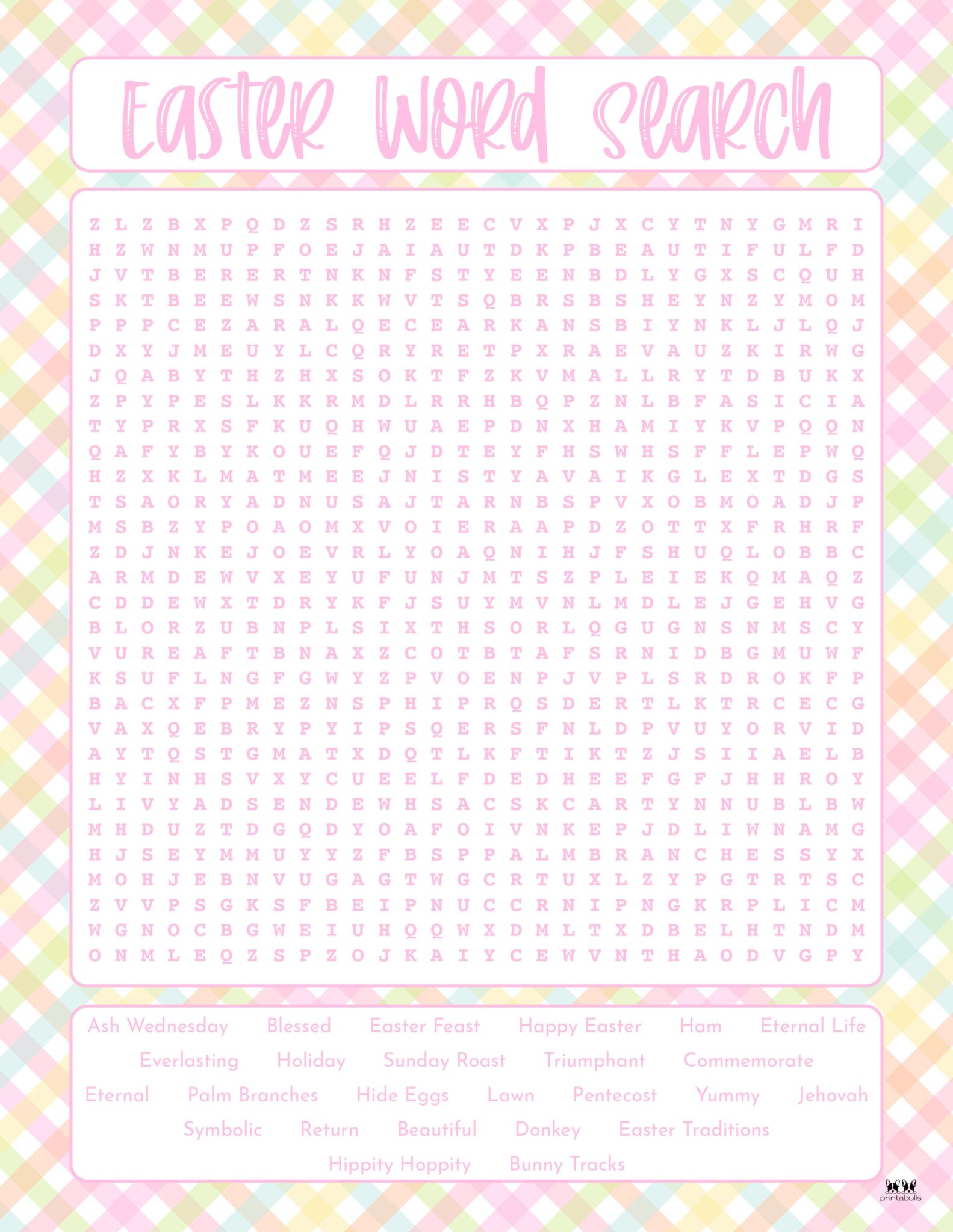 Easter Word Searches - 20 Pages | Printabulls