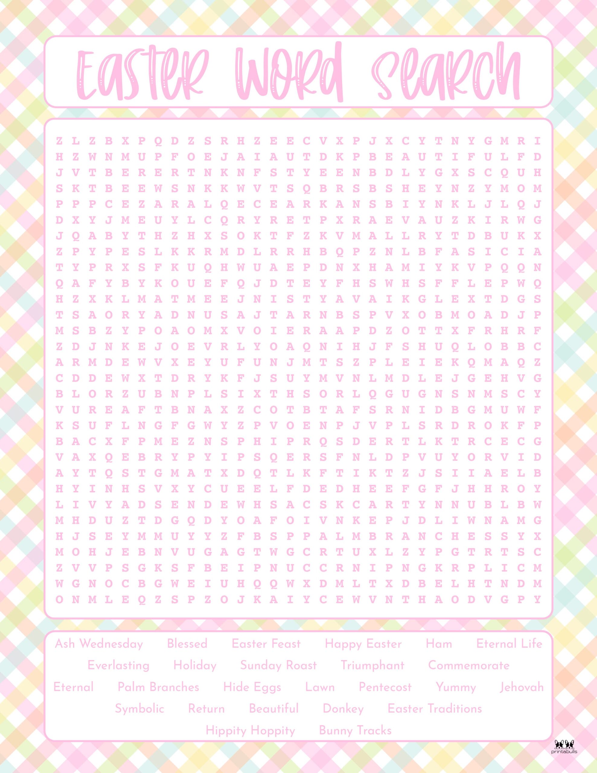 Easter Word Searches - 20 Pages | Printabulls