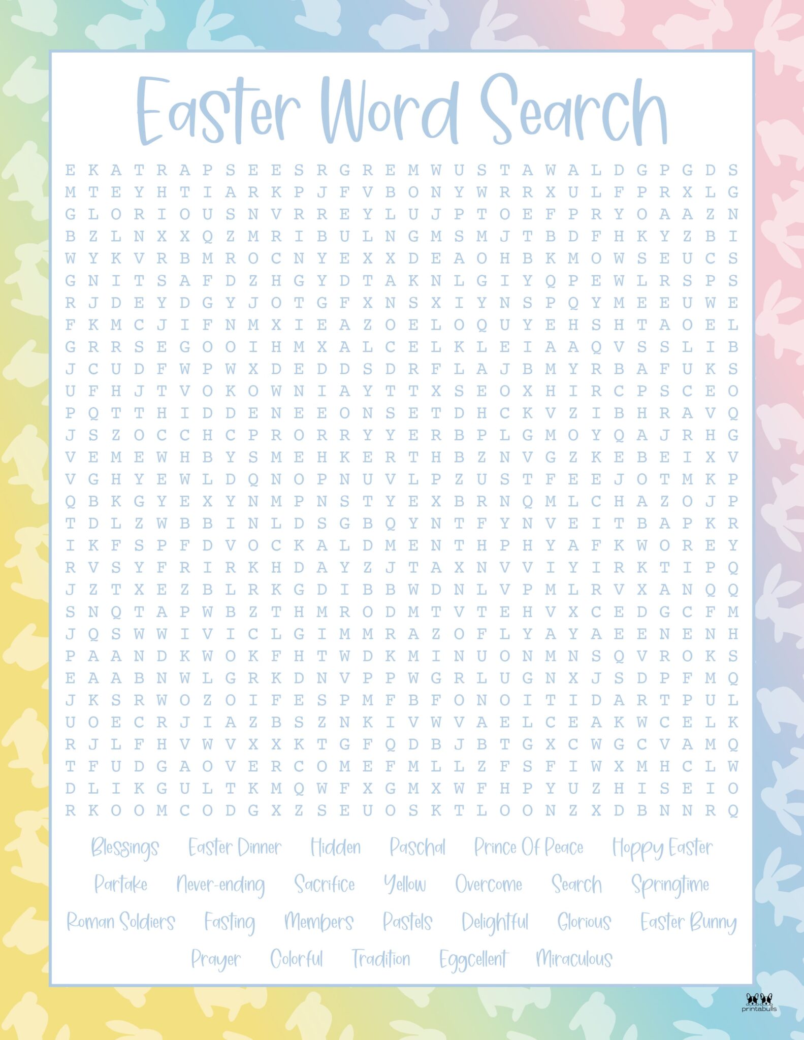 Easter Word Searches - 20 Pages | Printabulls