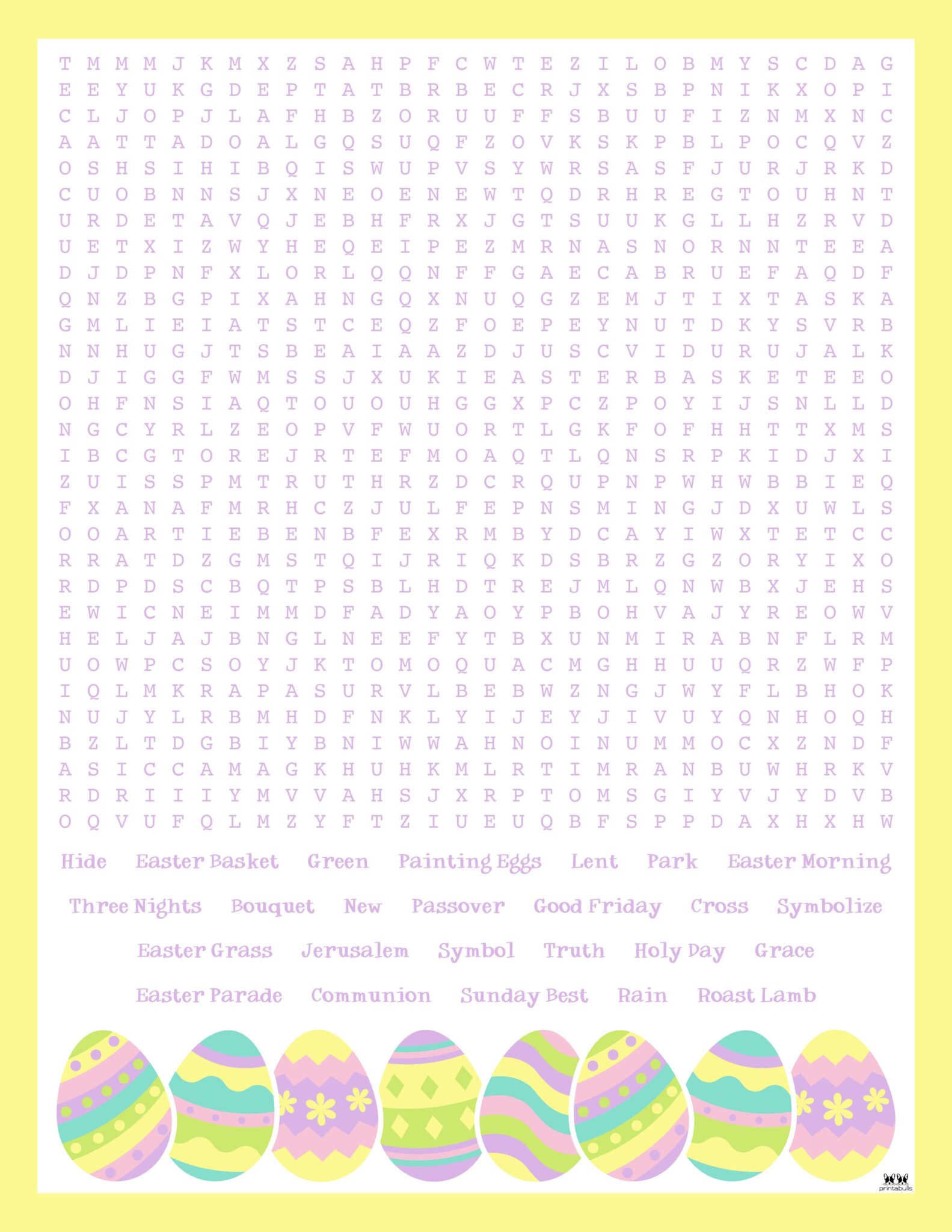 Easter Word Searches - 20 Pages | Printabulls