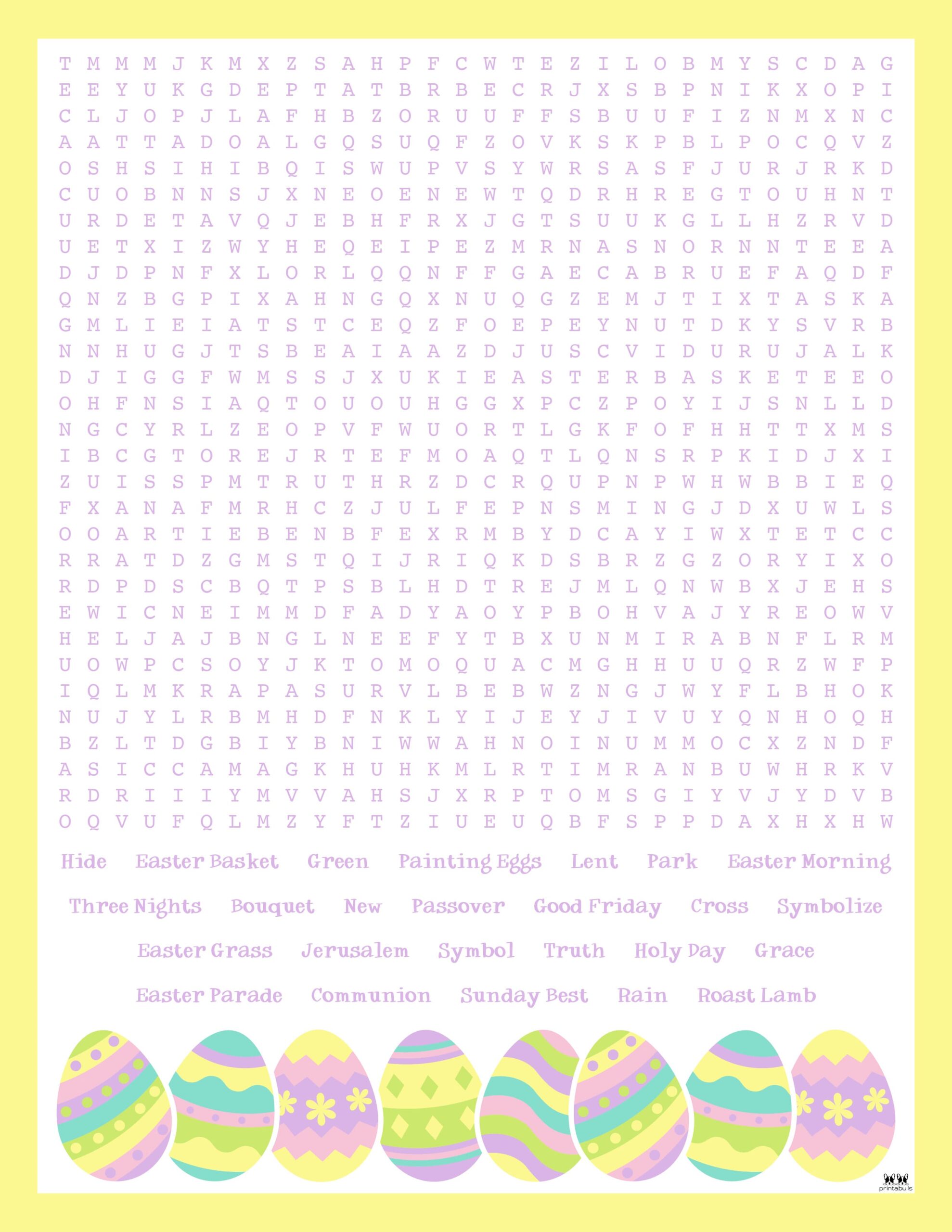 Easter Word Searches - 20 Pages | Printabulls