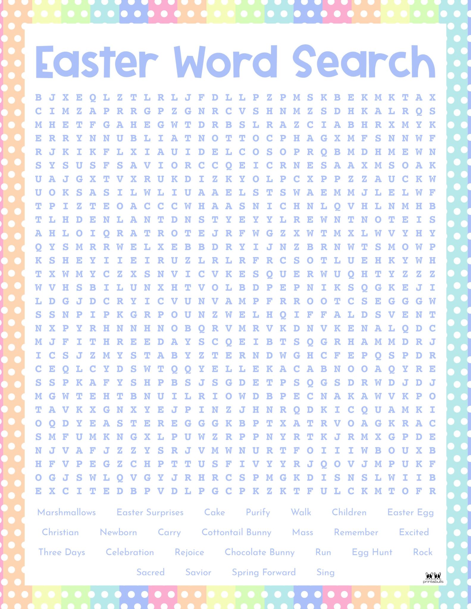 Easter Word Searches - 20 Pages | Printabulls