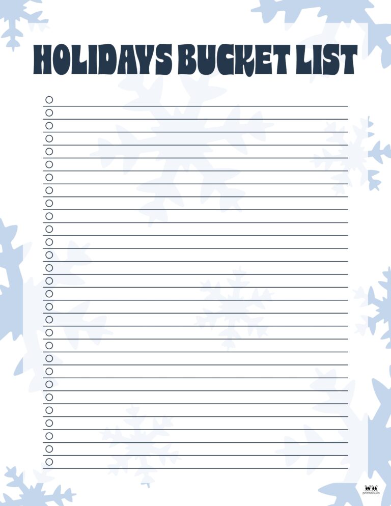 Bucket List Templates - 25 FREE Printables | Printabulls