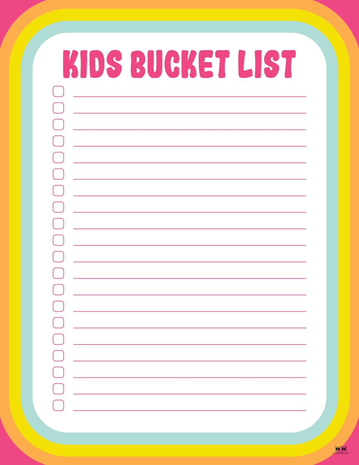 Bucket List Templates - 25 FREE Printables - PrintaBulk