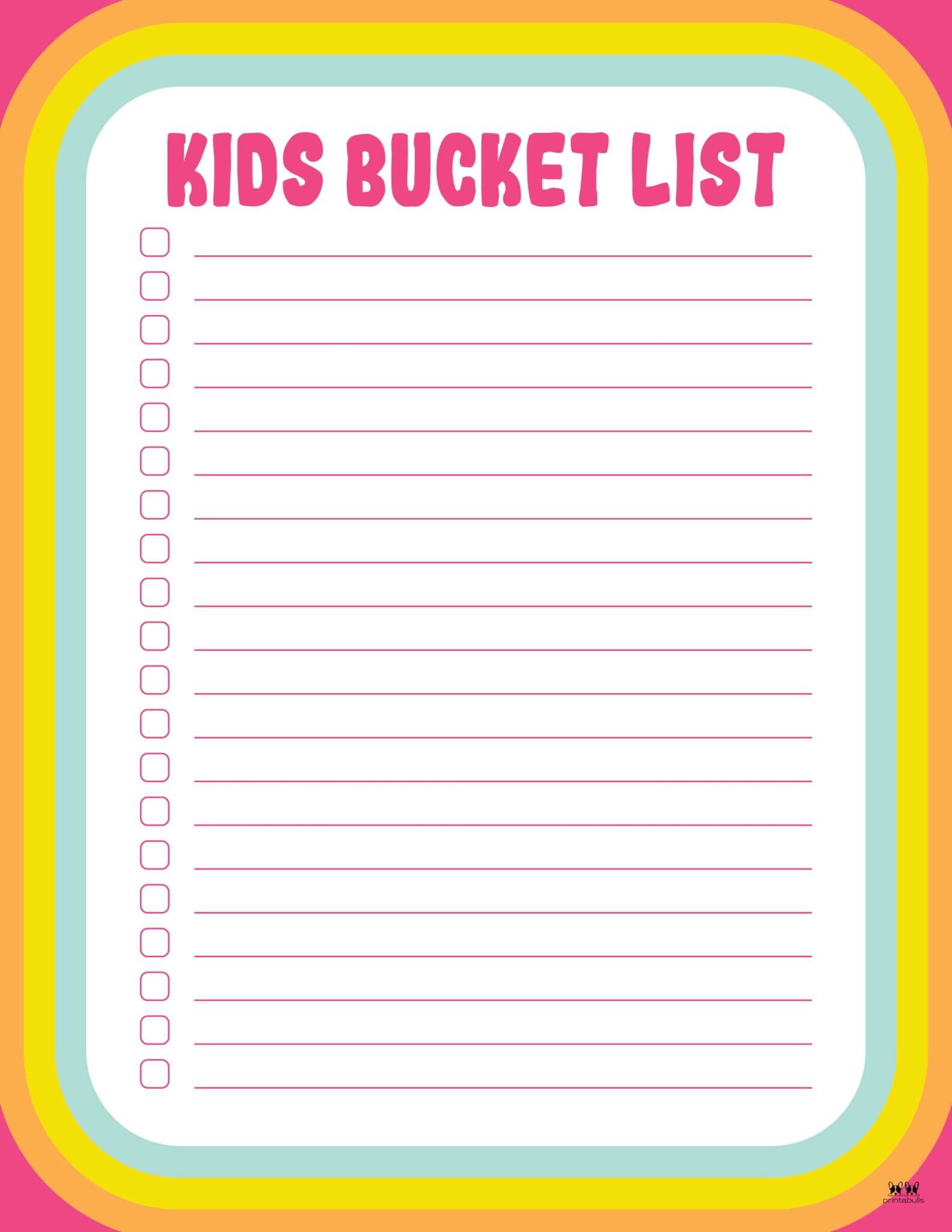 Bucket List Templates - 25 FREE Printables | Printabulls