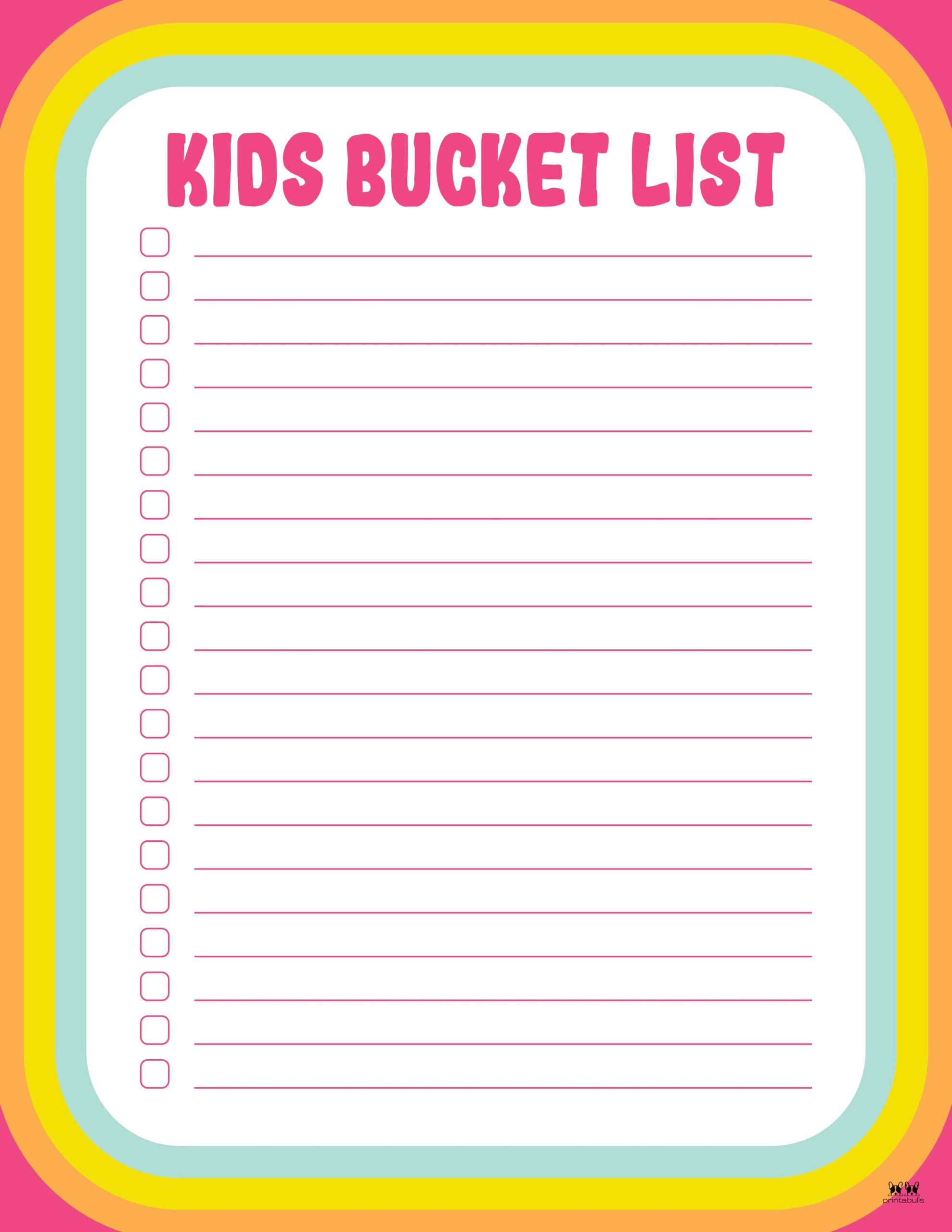 Bucket List Templates - 25 FREE Printables | Printabulls