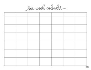6 Week Calendars - 25 FREE Calendars | Printabulls