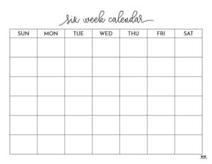 6 Week Calendars - 25 FREE Calendars | Printabulls