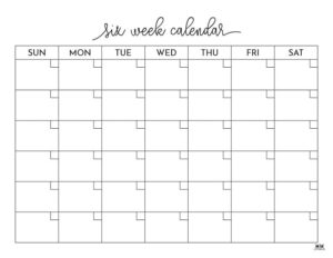 6 Week Calendars - 25 FREE Calendars | Printabulls