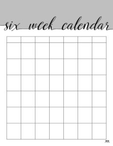 6 Week Calendars - 25 FREE Calendars - PrintaBulk
