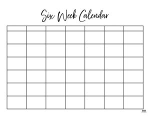6 Week Calendars - 25 FREE Calendars - PrintaBulk