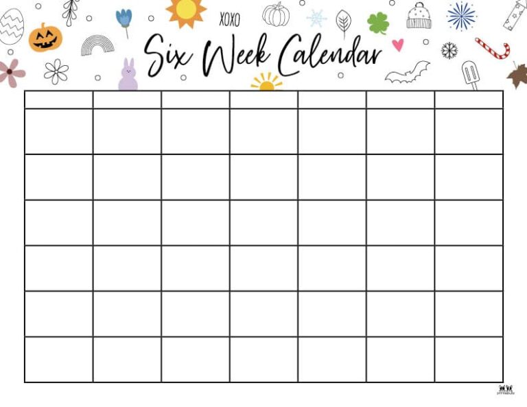 6 Week Calendars - 25 FREE Calendars | Printabulls