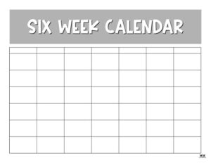 6 Week Calendars - 25 FREE Calendars - PrintaBulk