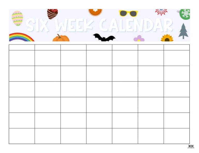 6 Week Calendars - 25 FREE Calendars | Printabulls