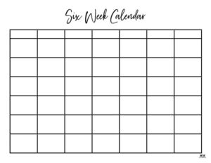 6 Week Calendars - 25 FREE Calendars - PrintaBulk