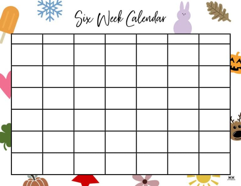 6 Week Calendars - 25 FREE Calendars - PrintaBulk