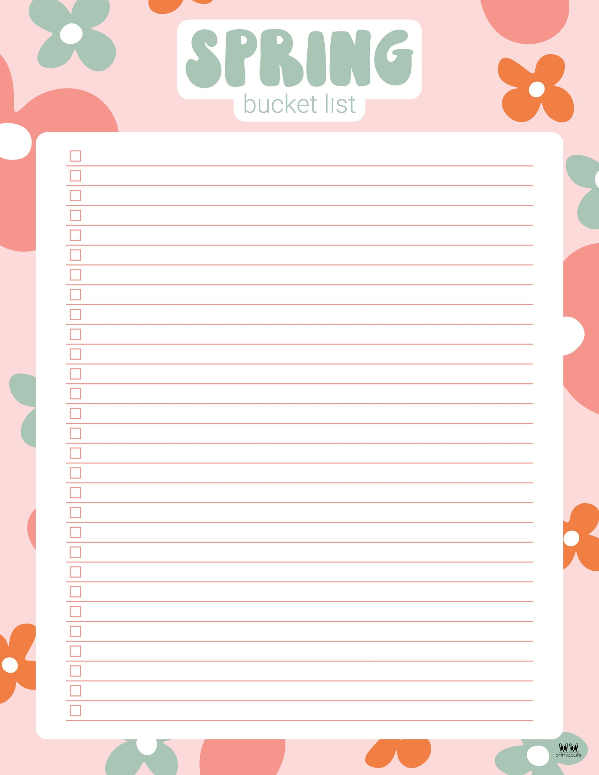Bucket List Templates - 25 FREE Printables | Printabulls
