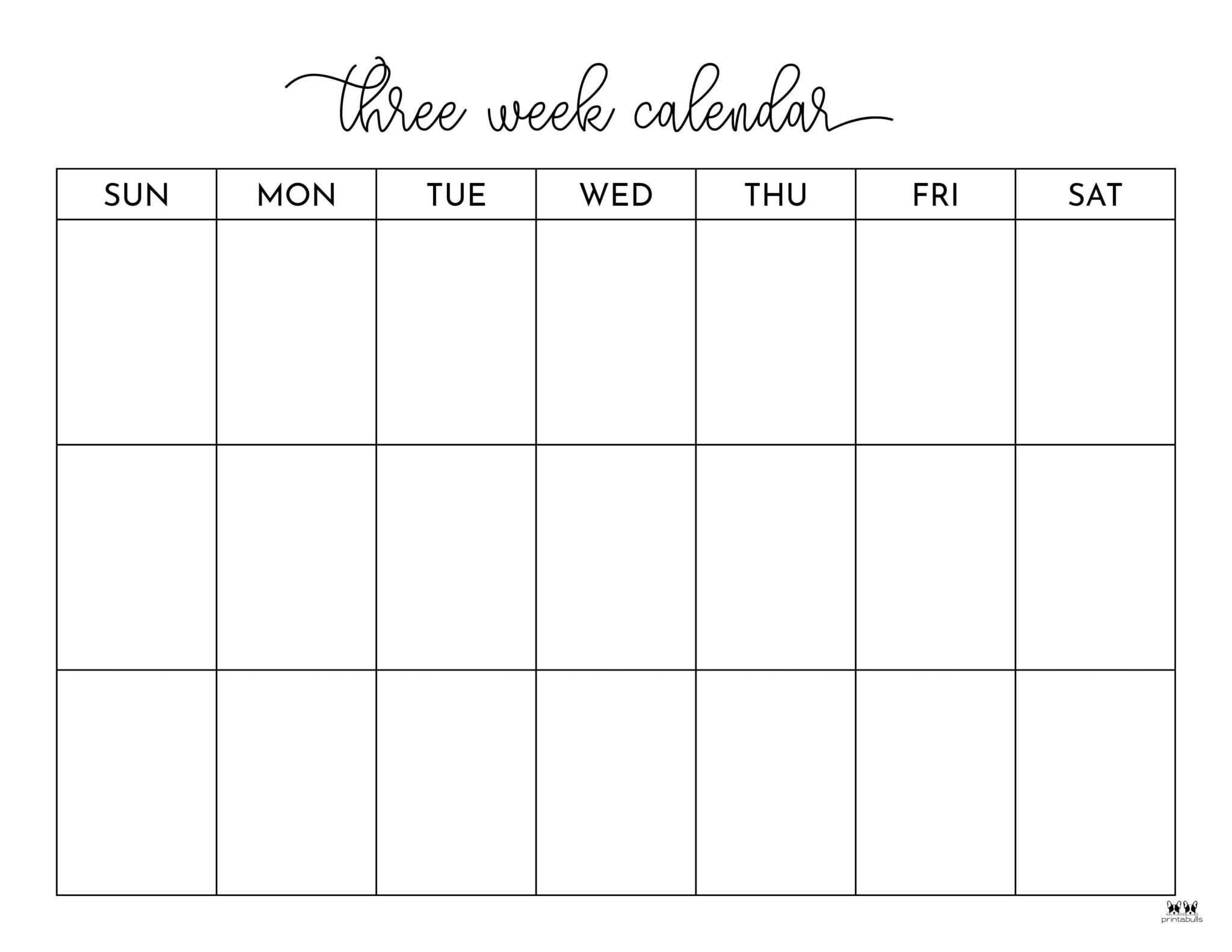 3 Week Calendars - 151 FREE Calendars | Printabulls