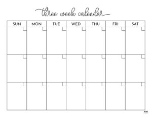 3 Week Calendars - 151 FREE Calendars | Printabulls