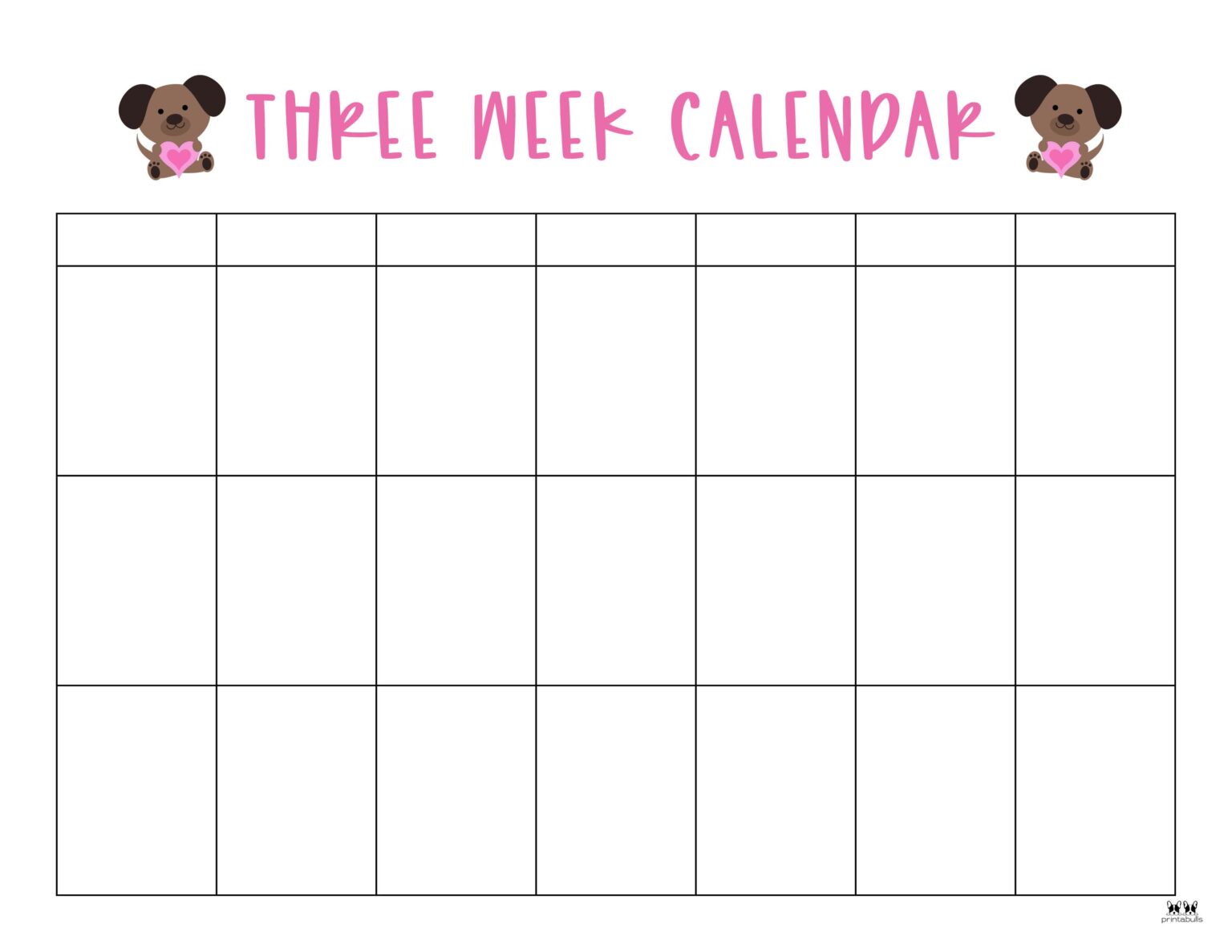 3 Week Calendars - 151 FREE Calendars | Printabulls