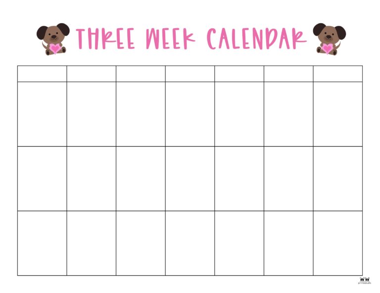 3 Week Calendars - 151 FREE Calendars | Printabulls