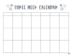 3 Week Calendars - 151 FREE Calendars - PrintaBulk