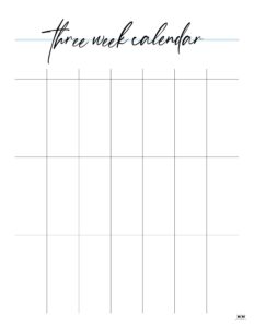 3 Week Calendars - 151 FREE Calendars | Printabulls