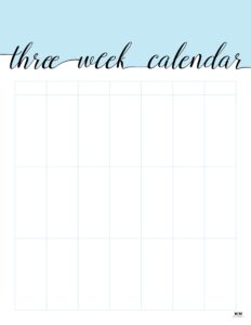 3 Week Calendars - 151 FREE Calendars | Printabulls