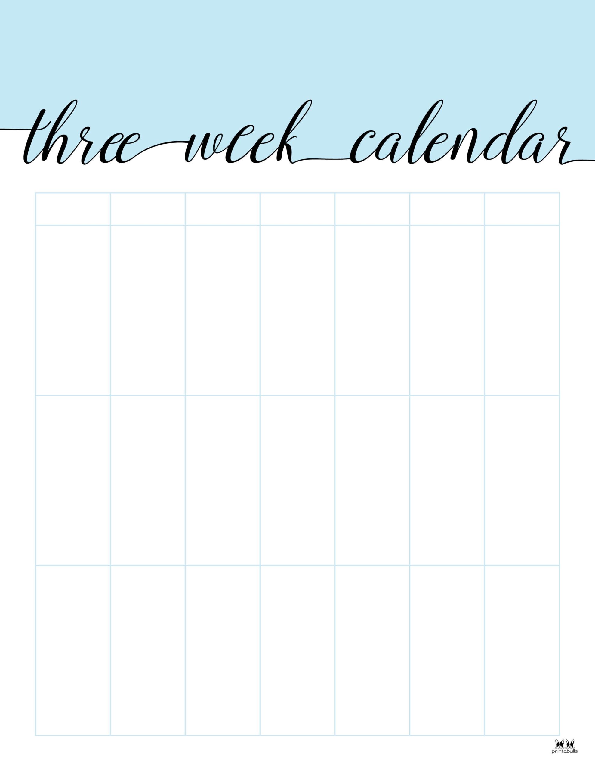 3 Week Calendars - 151 FREE Calendars | Printabulls