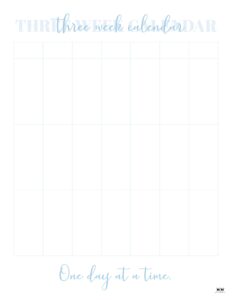 3 Week Calendars - 151 FREE Calendars | Printabulls