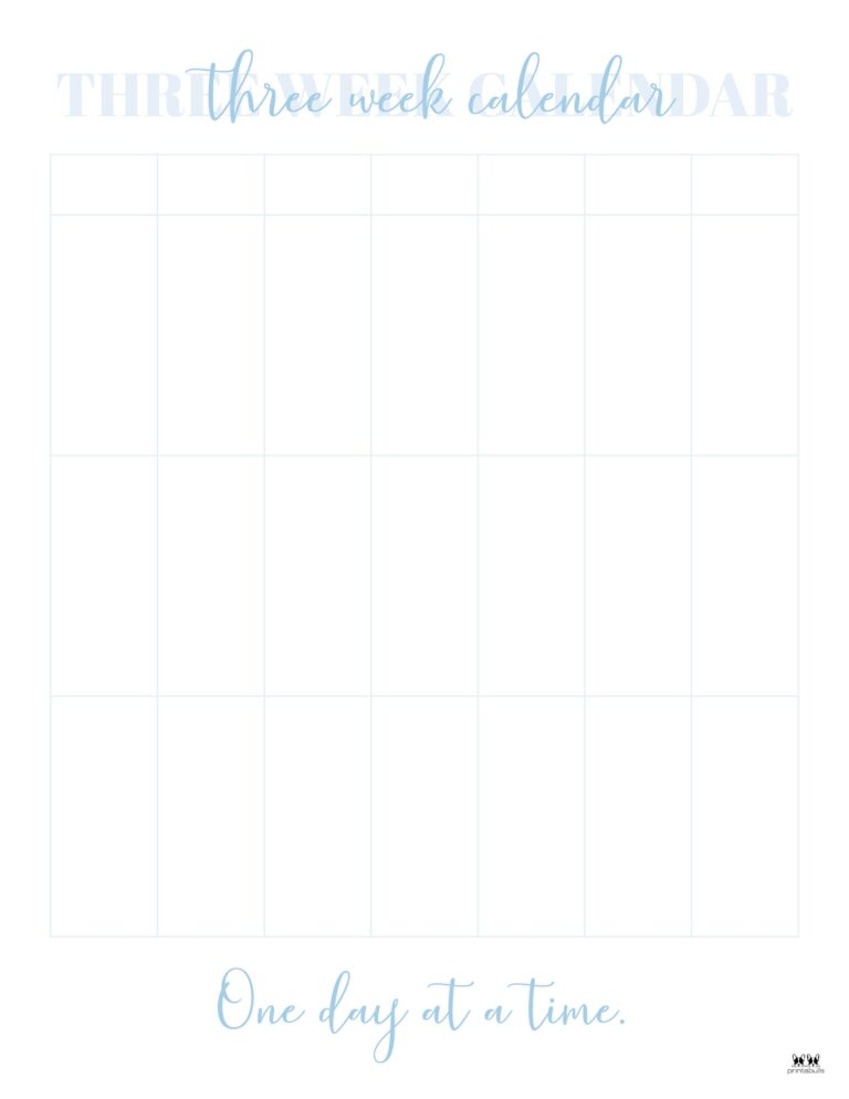 3 Week Calendars - 151 FREE Calendars | Printabulls