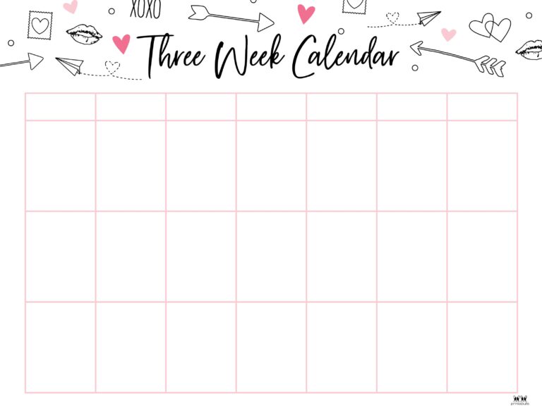 3 Week Calendars - 151 FREE Calendars | Printabulls