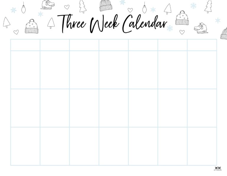 3 Week Calendars - 151 FREE Calendars | Printabulls