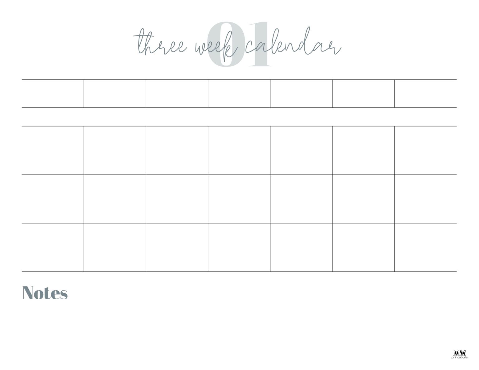 3 Week Calendars - 151 FREE Calendars | Printabulls