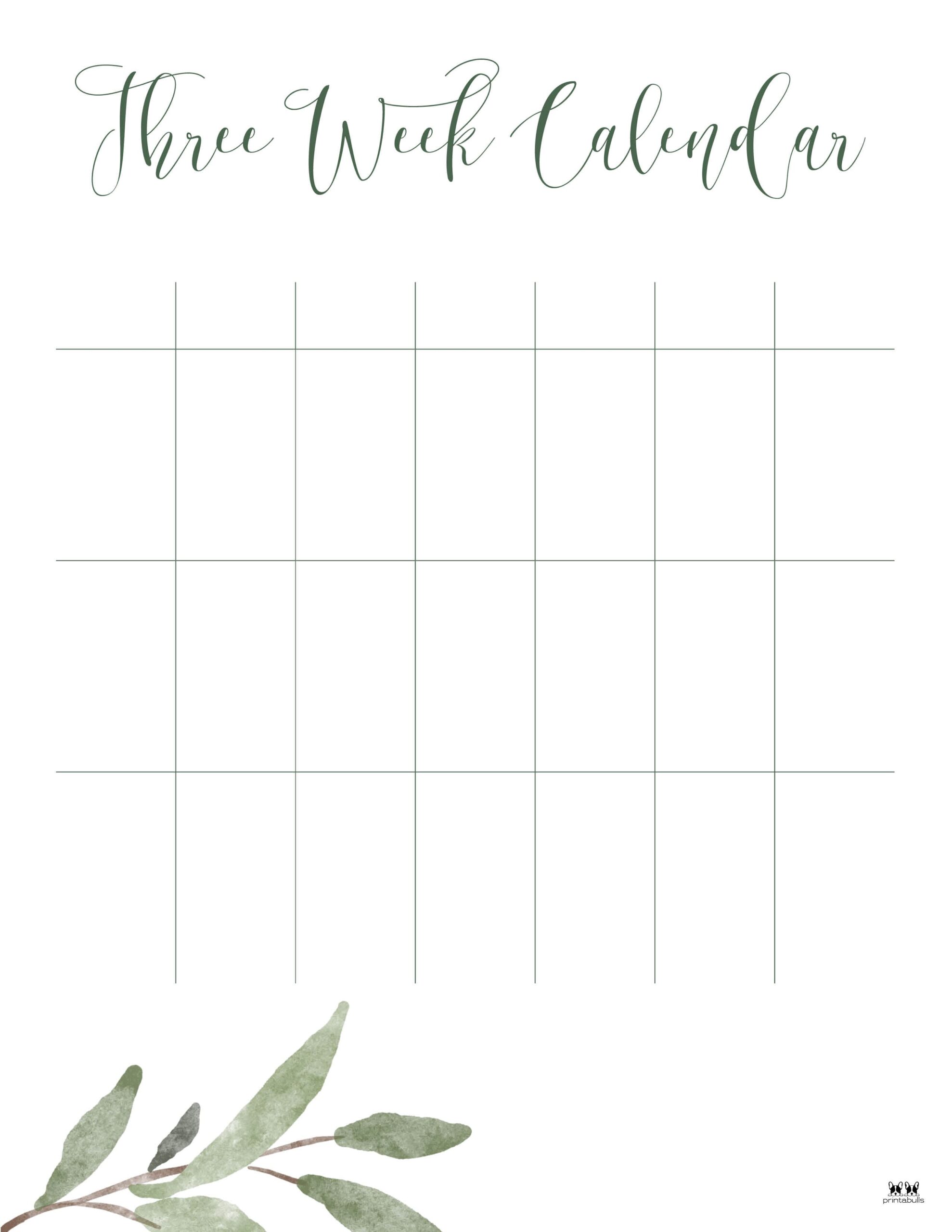 3 Week Calendars - 151 FREE Calendars | Printabulls