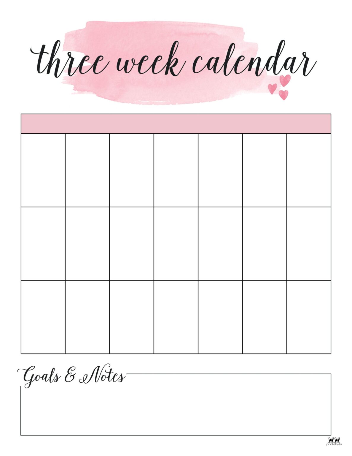 3 Week Calendars - 151 FREE Calendars | Printabulls