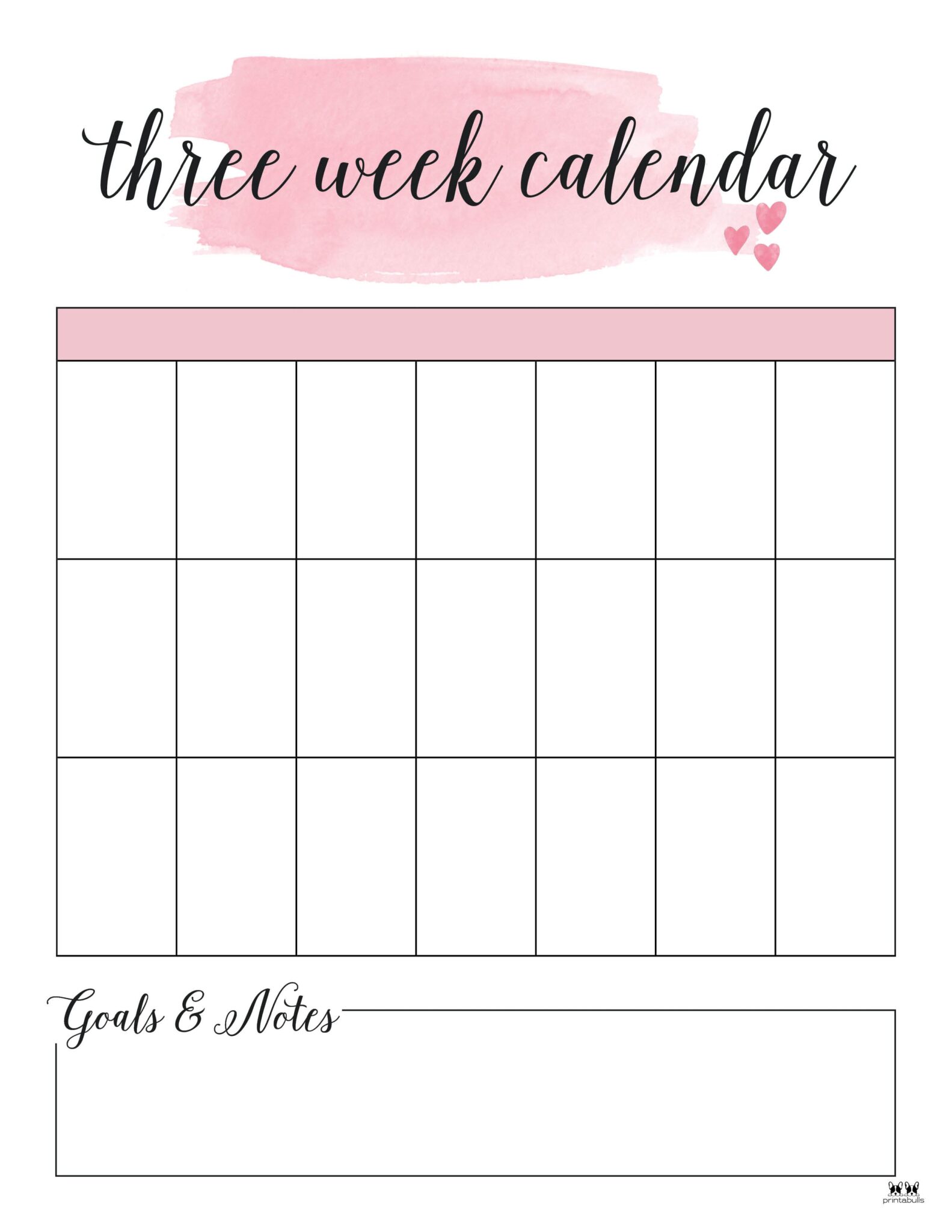 3 Week Calendars - 151 FREE Calendars | Printabulls