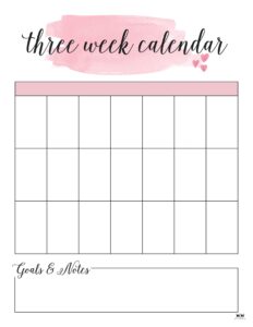 3 Week Calendars - 151 FREE Calendars | Printabulls