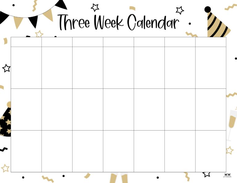 3 Week Calendars - 151 FREE Calendars - PrintaBulk
