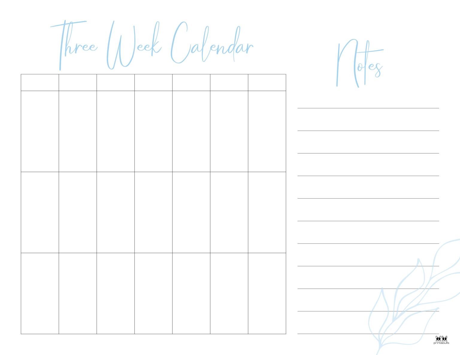 3 Week Calendars - 151 FREE Calendars | Printabulls