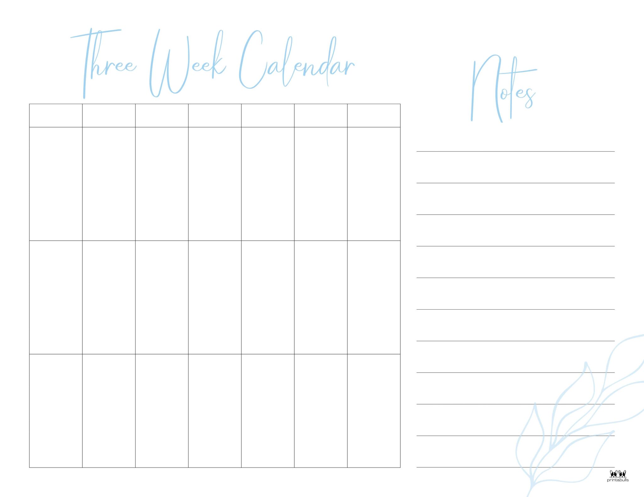 3 Week Calendars - 151 FREE Calendars | Printabulls