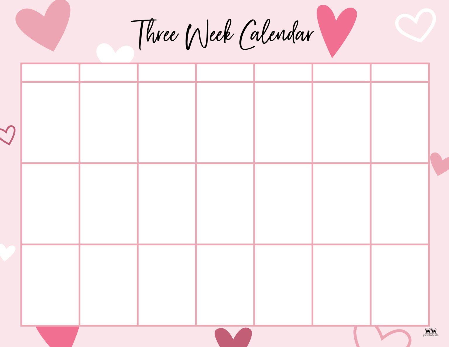 3 Week Calendars - 151 FREE Calendars | Printabulls
