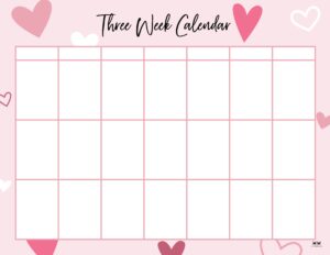 3 Week Calendars - 151 FREE Calendars | Printabulls
