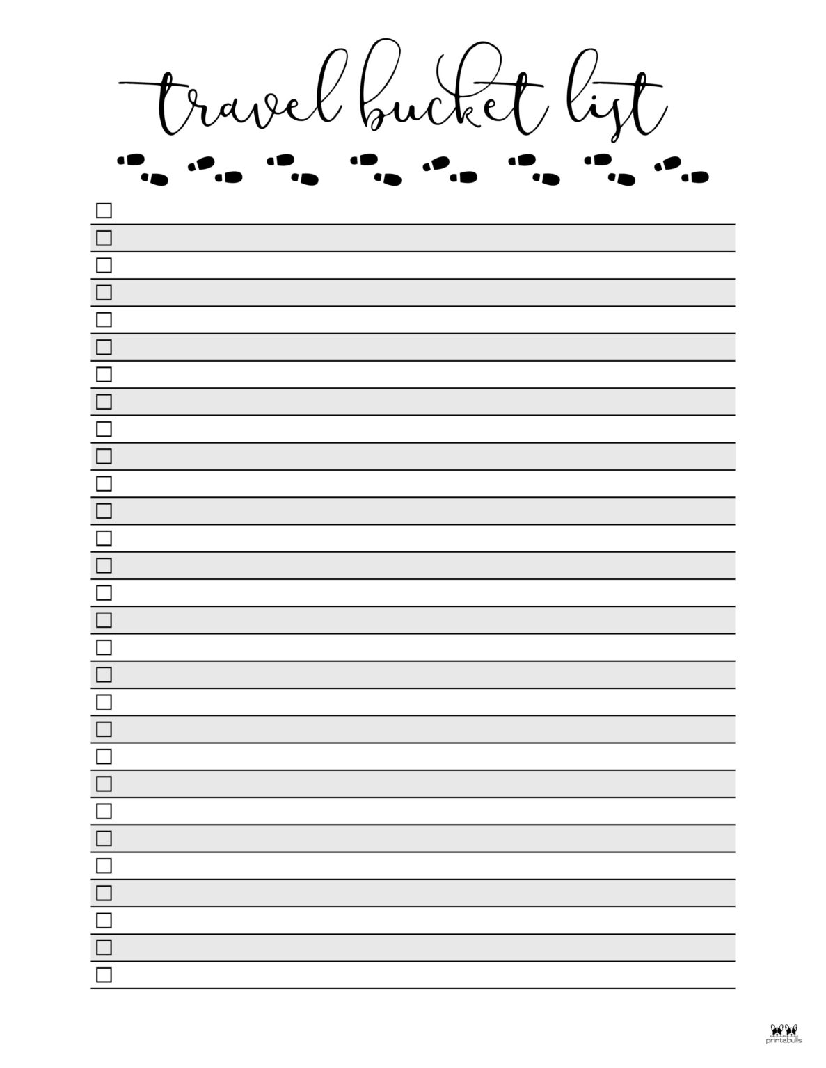 Bucket List Templates - 25 FREE Printables | Printabulls